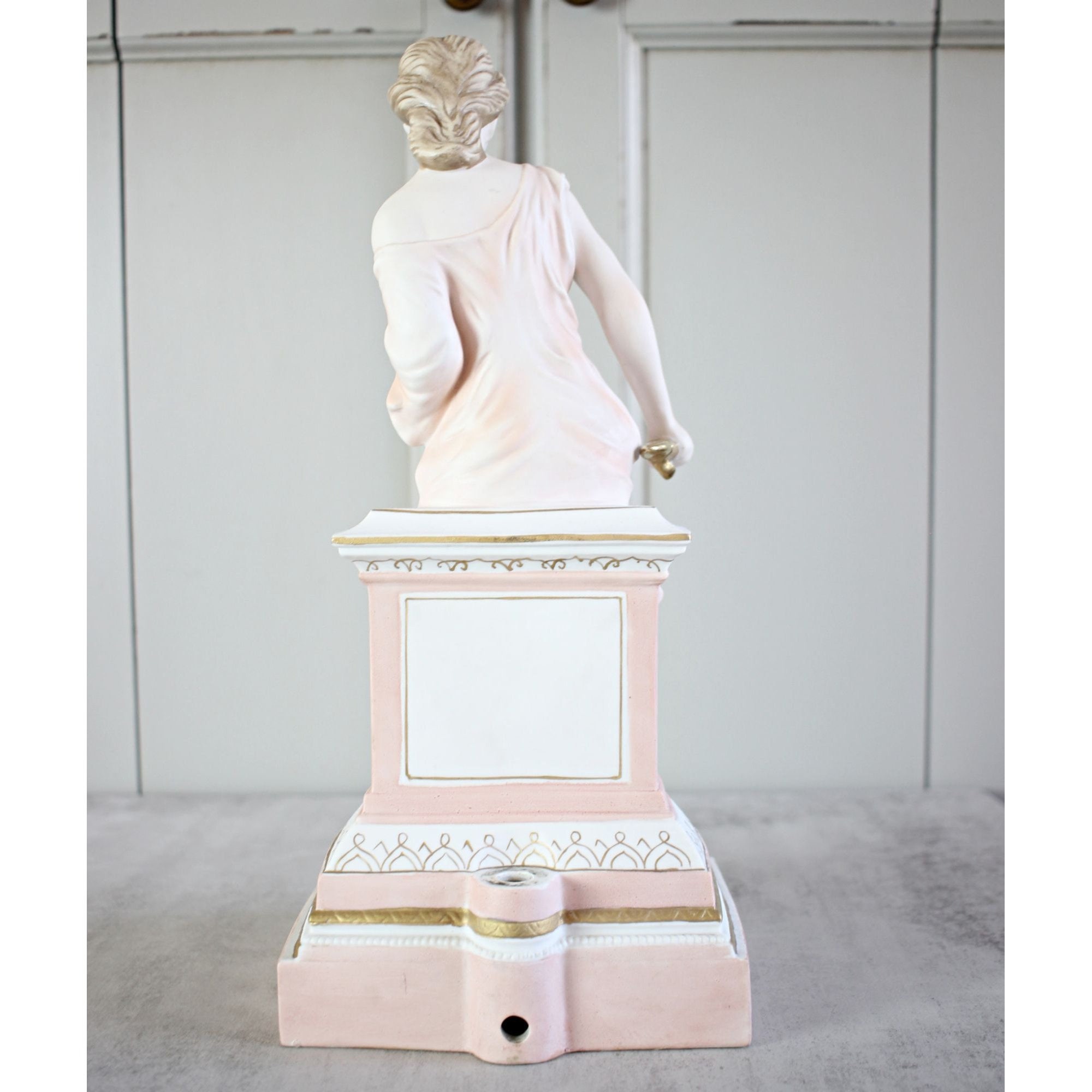 Vintage Parian Ware Lady Dagger Woman Greek Statue Lamp Base Porcelain ...