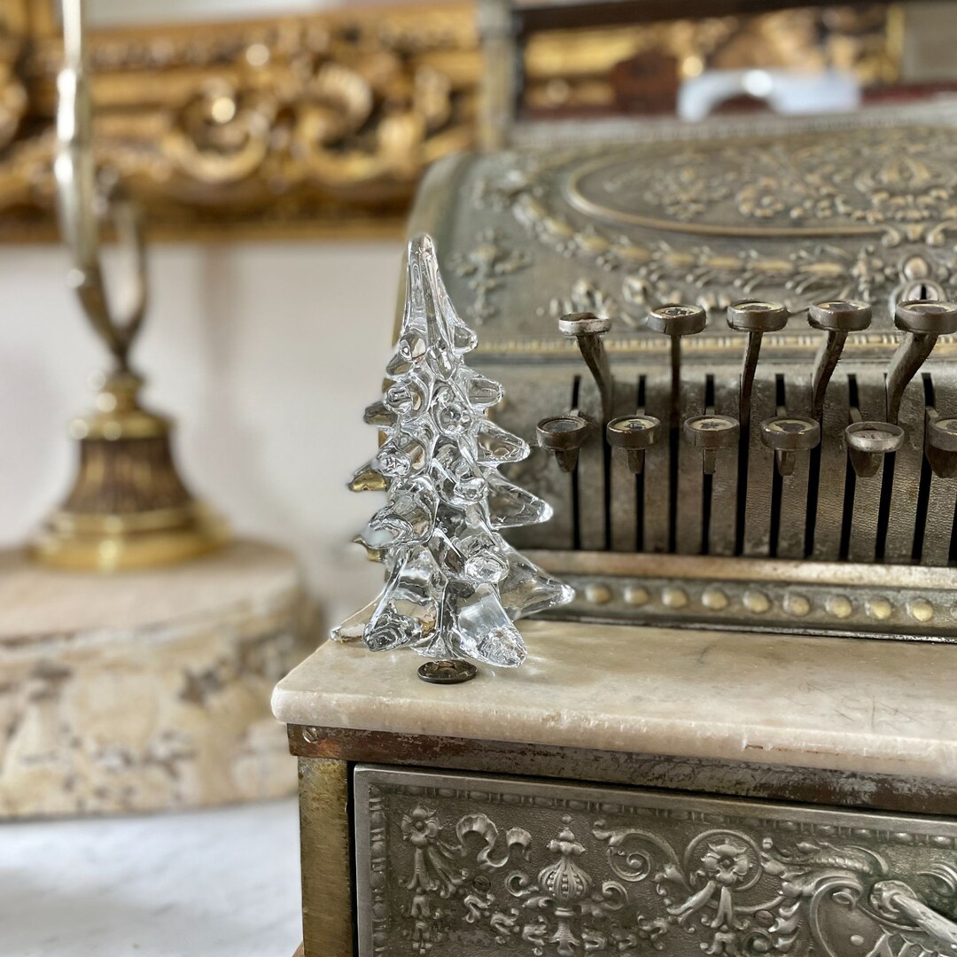 Vintage Clear Art Glass Christmas Tree Pine Tree Decoration Decor MCM ...