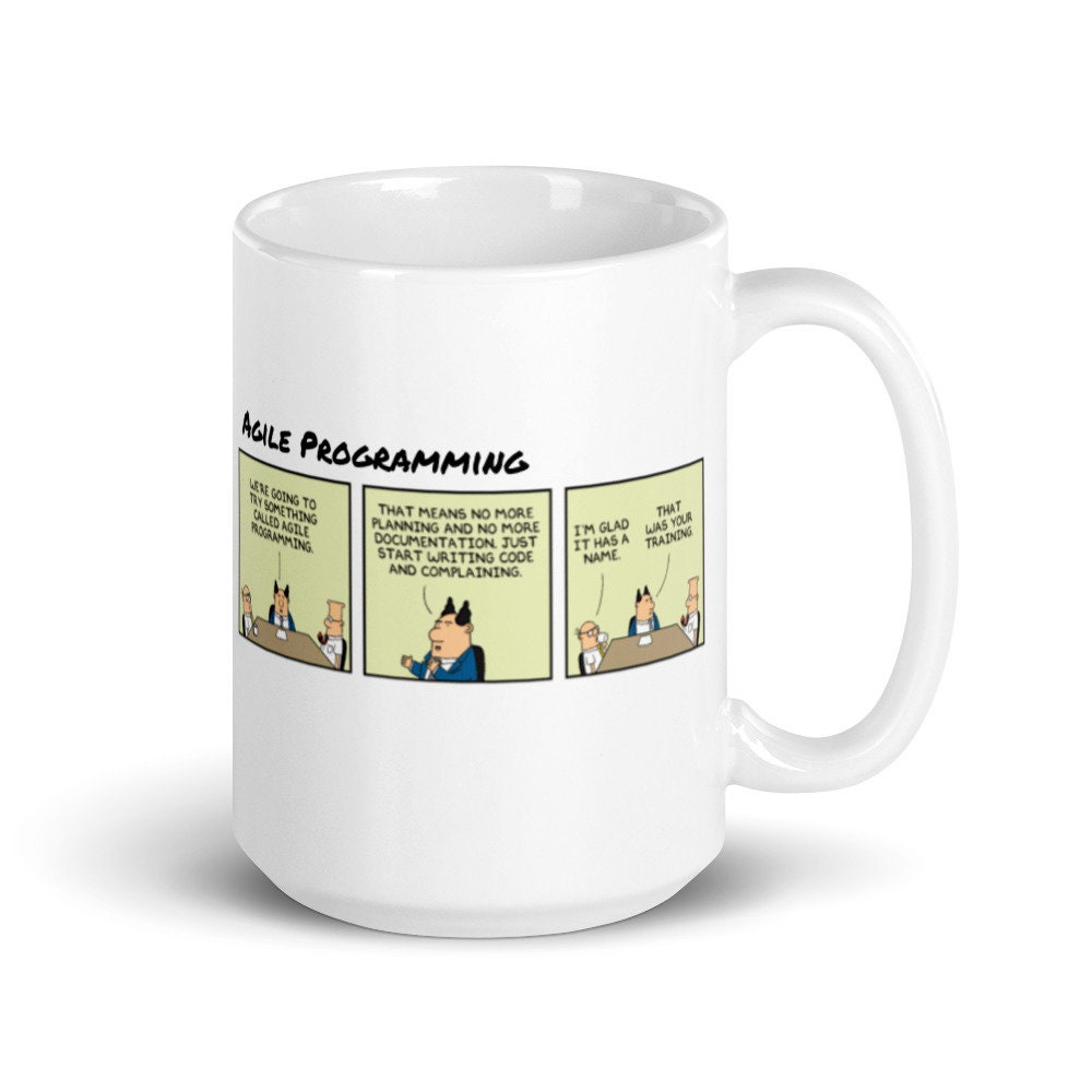 Funny Dilbert Mug - Agile Programming - White Glossy (11 Oz/15 Oz) - Etsy