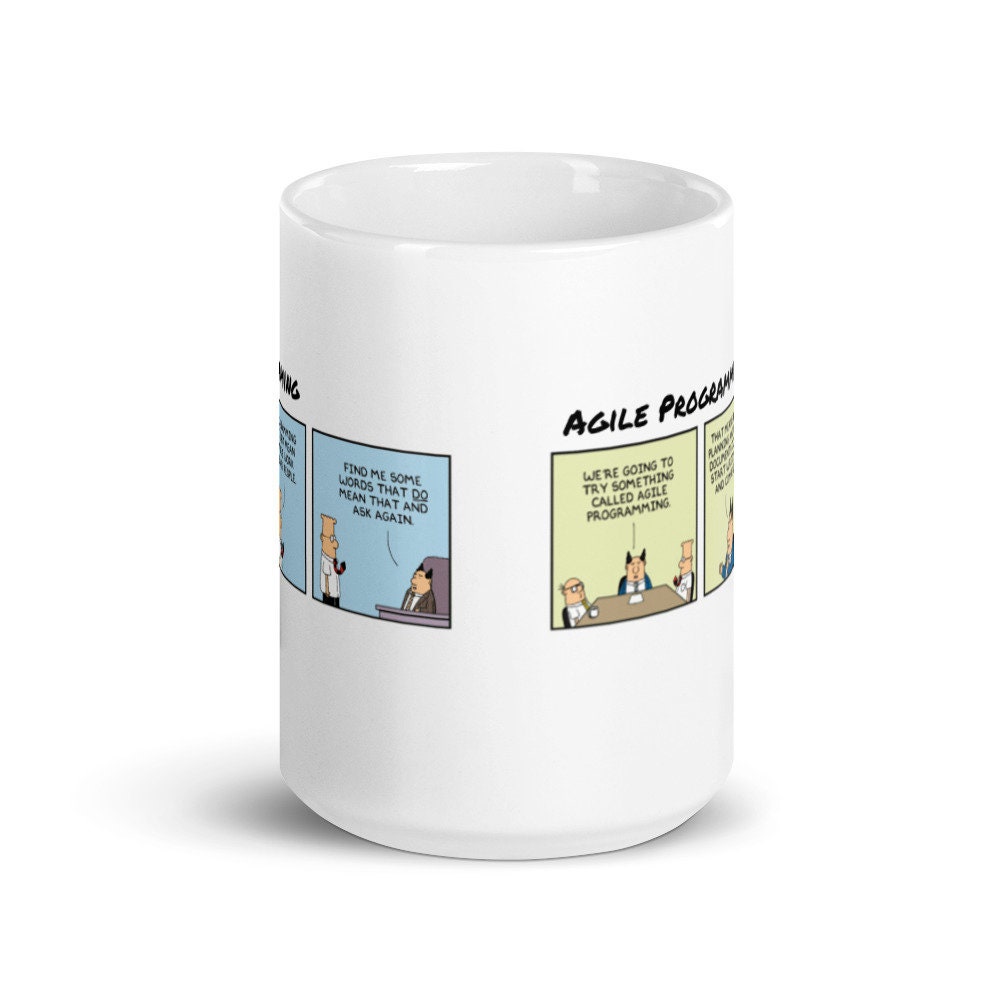Funny Dilbert Mug Agile Programming White Glossy 11 Oz/15 Oz - Etsy