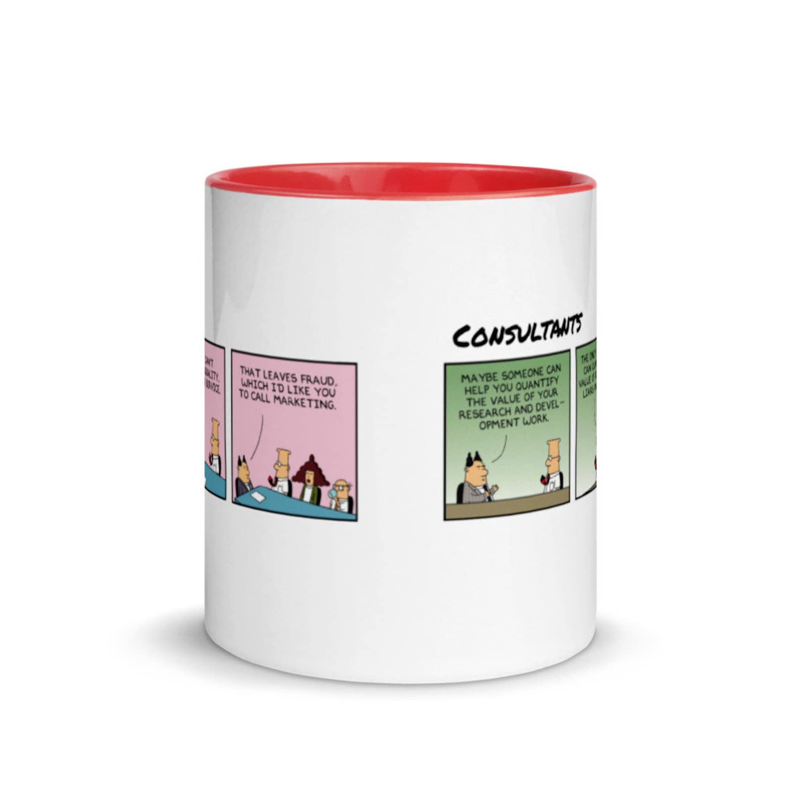 Dilbert Comic Strip - Marketing & Consultants - Mug With Color Inside ...