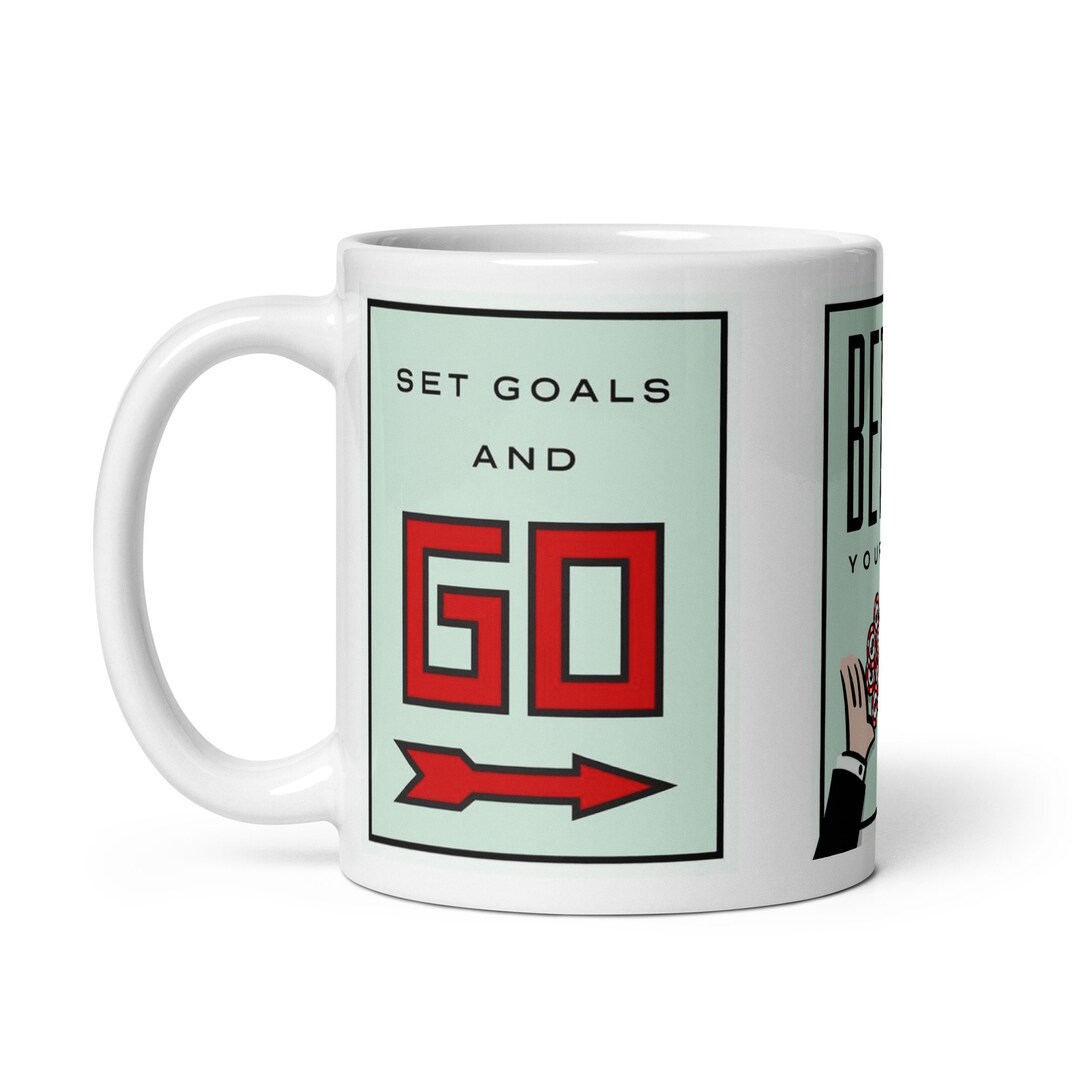 Monopoly Goal-setting Mug - Vintage Board Game Coffee Cup for Ambitious ...