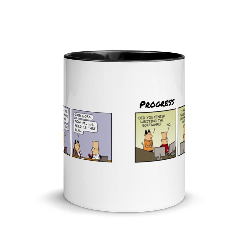 Dilbert Mug With Color Inside Clueless Managers project Plans, Progress ...
