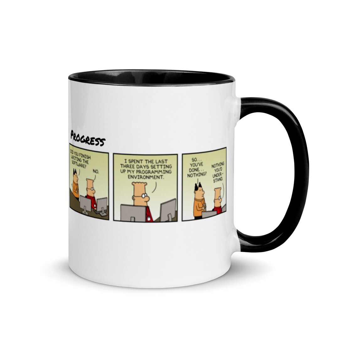 Dilbert Mug With Color Inside Clueless Managers project Plans, Progress ...
