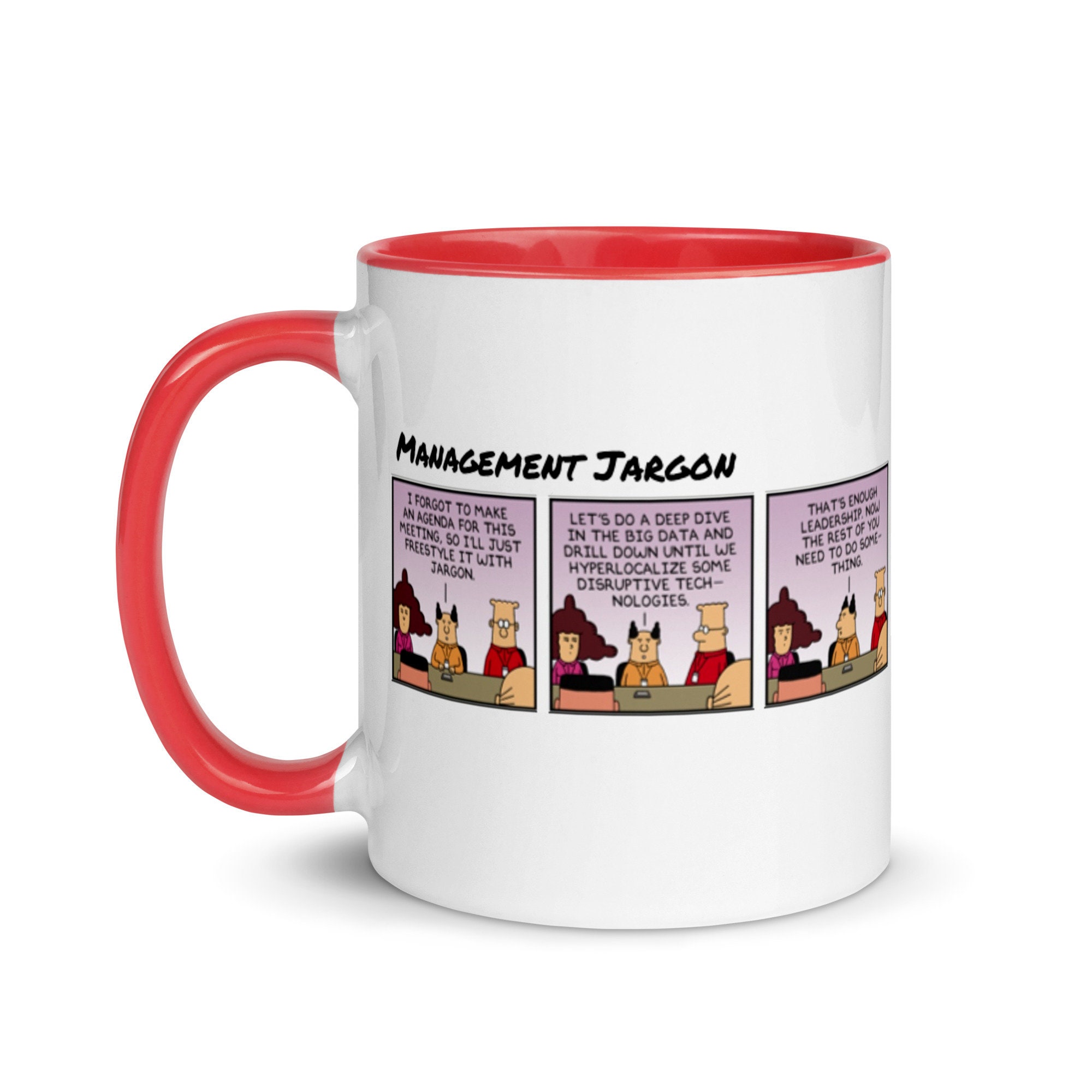 Dilbert Comic Strip - Management Jargon - Mug With Color Inside - Etsy