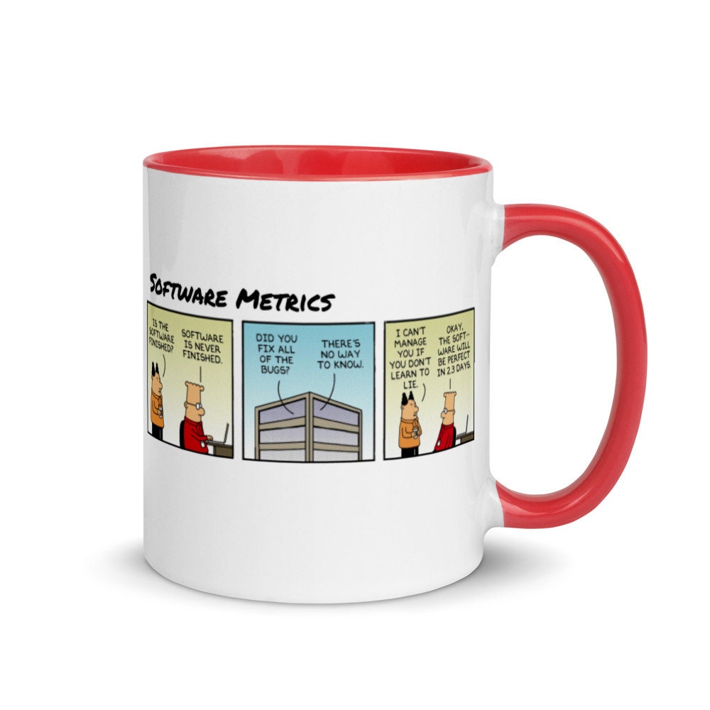 Dilbert Comic Strip - Good Behavior & Software Bug Metrics - Mug With ...