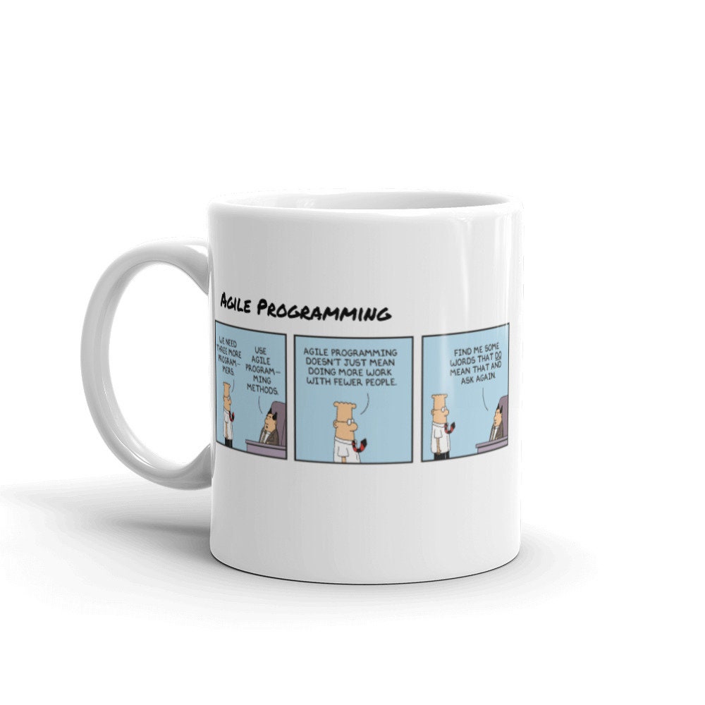 Funny Dilbert Mug - Agile Programming - White Glossy (11 Oz/15 Oz) - Etsy