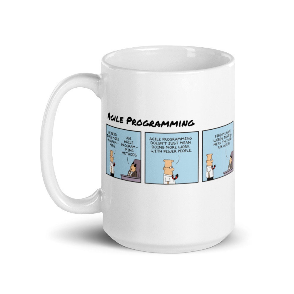 Funny Dilbert Mug - Agile Programming - White Glossy (11 Oz/15 Oz) - Etsy