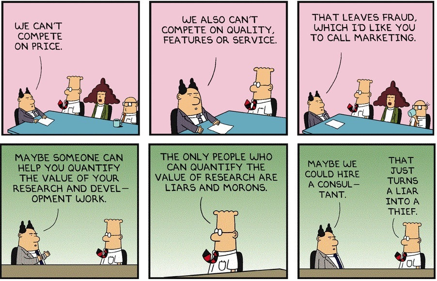 Dilbert Comic Strip - Marketing & Consultants - Mug With Color Inside ...