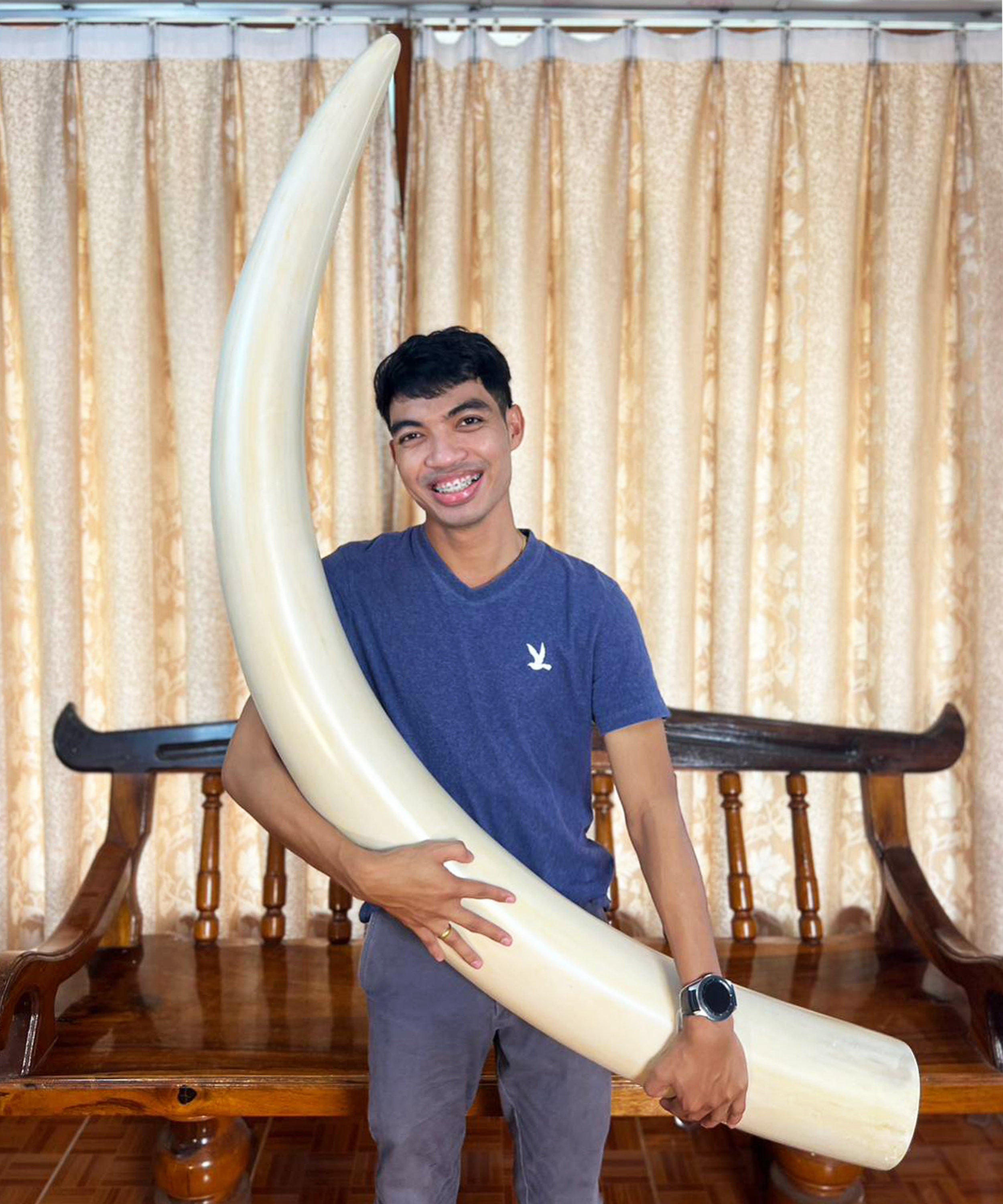Large Faux Ivory Tusk, Resin Elephant Sculpture, Temple Altar Decor - Etsy