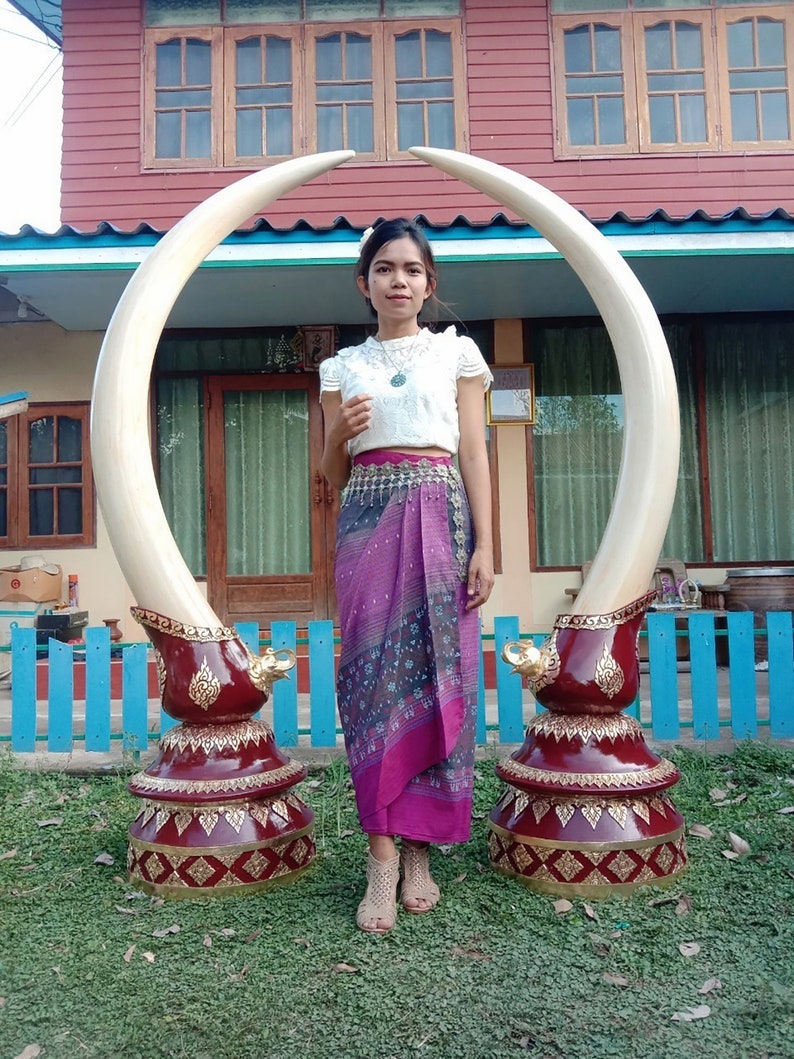 Large Faux Tusk/ivory Elephant on Base, Home Décor, 1 Pair_sb1 - Etsy