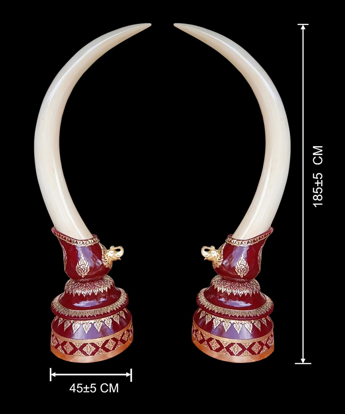 Large Faux Tusk/ivory Elephant on Base, Home Décor, 1 Pair_sb1 - Etsy