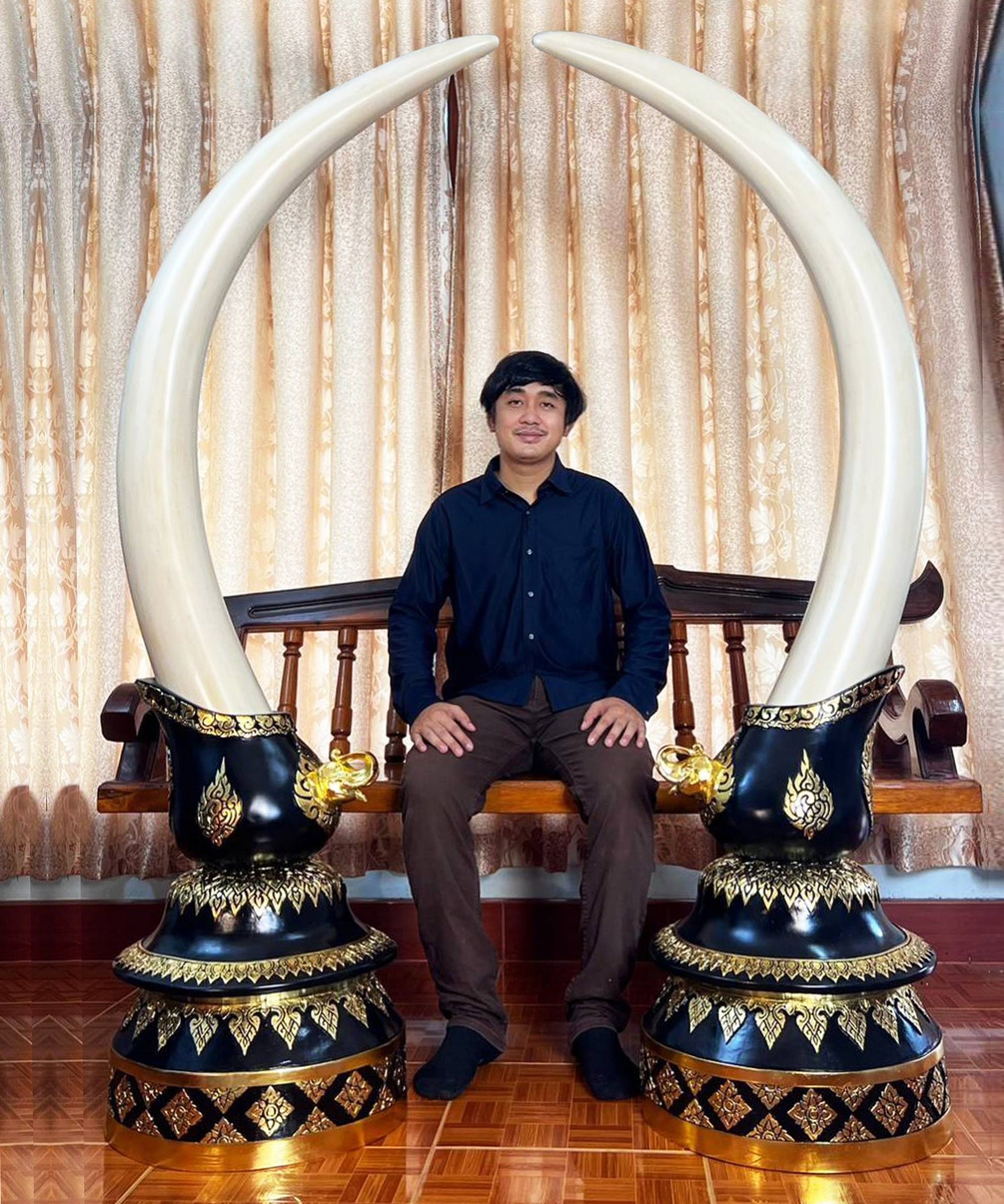 Large Faux Ivory Tusk, Resin Elephant Sculpture, Temple Altar Decor - Etsy