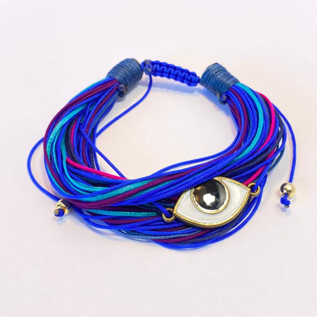 Evil Eye Multi Color Thread Bracelet - Etsy