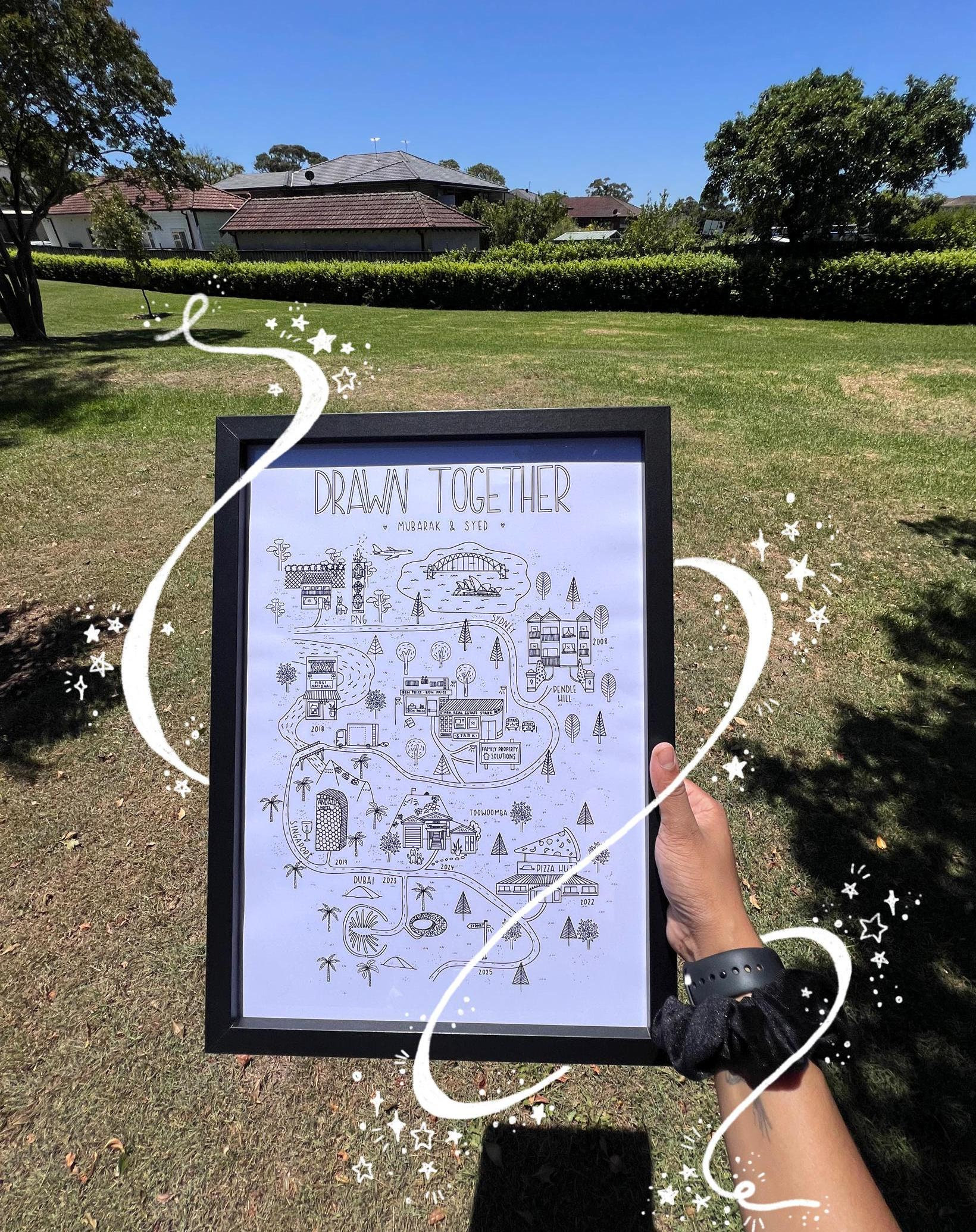 Personalised Relationship Map of Your Love Story | Drawntogether Maps ...