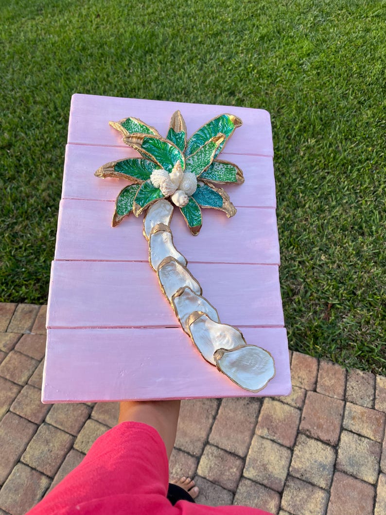Oyster Shell Palm Tree Wall Decor - Etsy