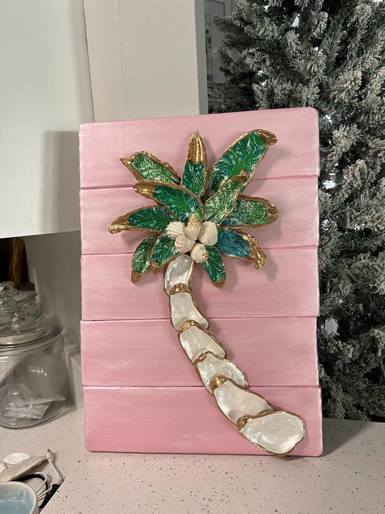 Oyster Shell Palm Tree Wall Decor - Etsy