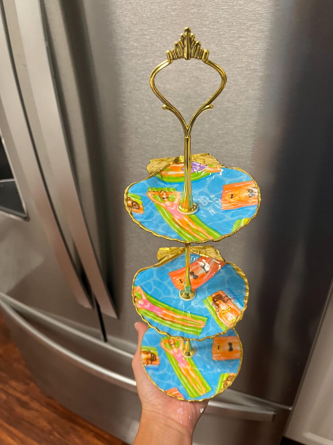 3 Tiered Shell Trinket Dish- Pool Float - Etsy