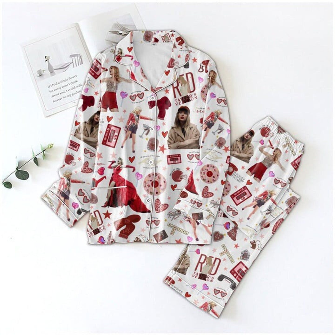 Red Taylor Swift Pajamas Set Eras Tour Pajamas Set Swiftie - Etsy