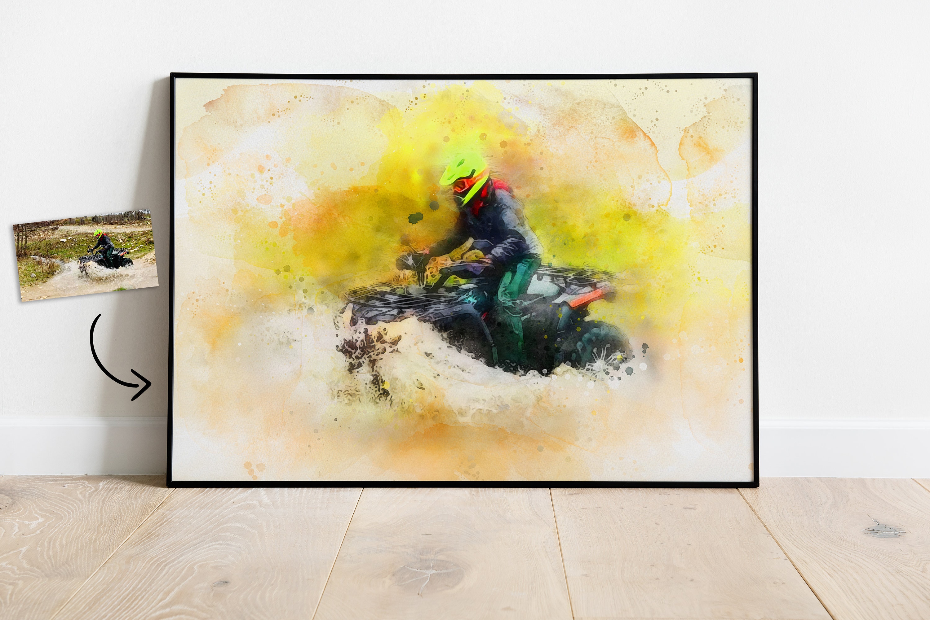 Custom ATV Watercolor Digital Painting Poster From Your Photo - Etsy