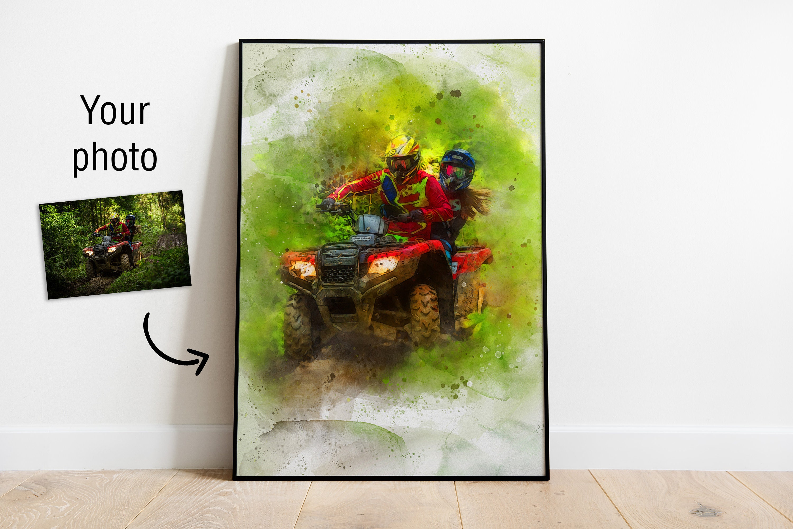 Custom ATV Watercolor Digital Painting Poster From Your Photo - Etsy