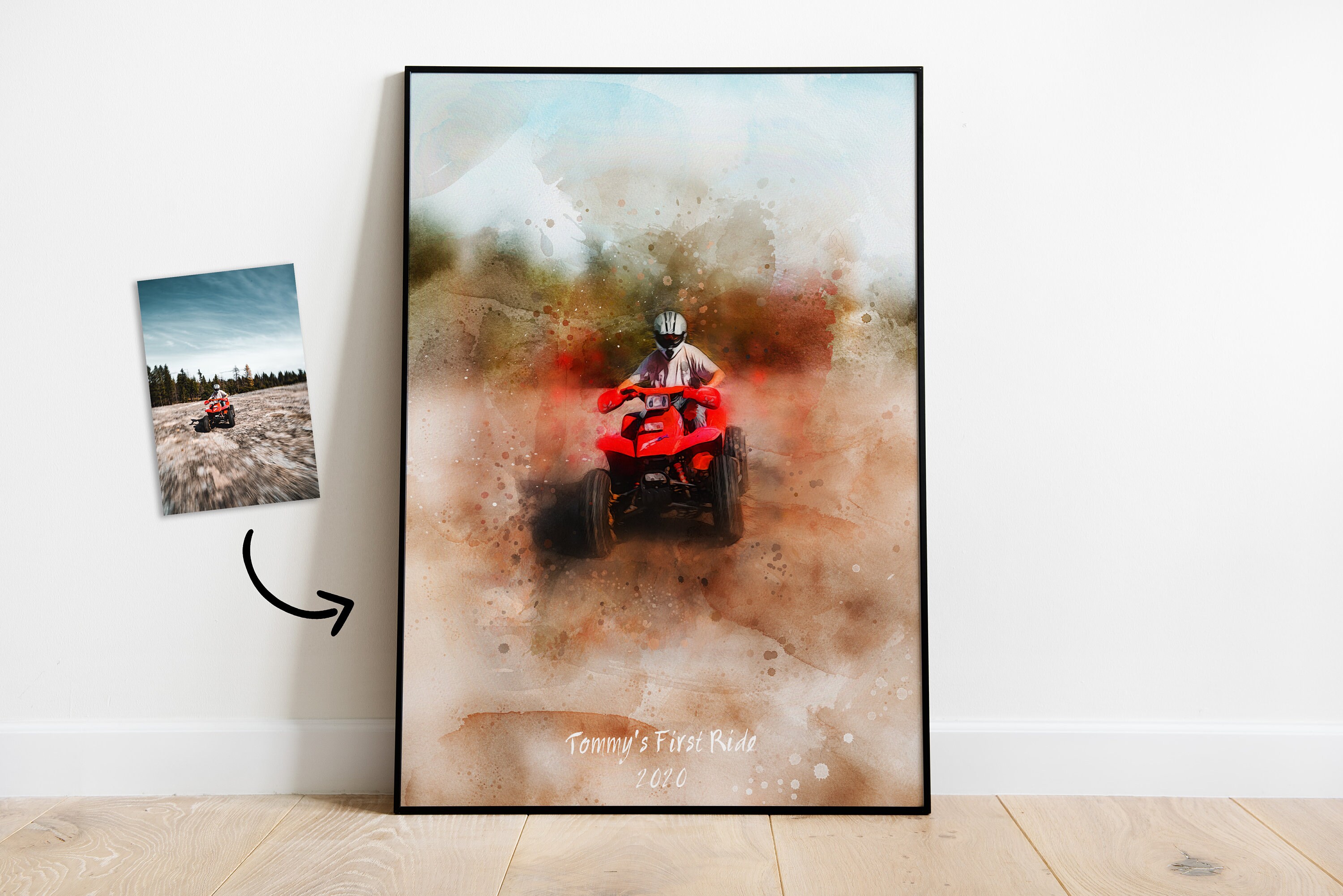 Custom ATV Watercolor Digital Painting Poster From Your Photo - Etsy