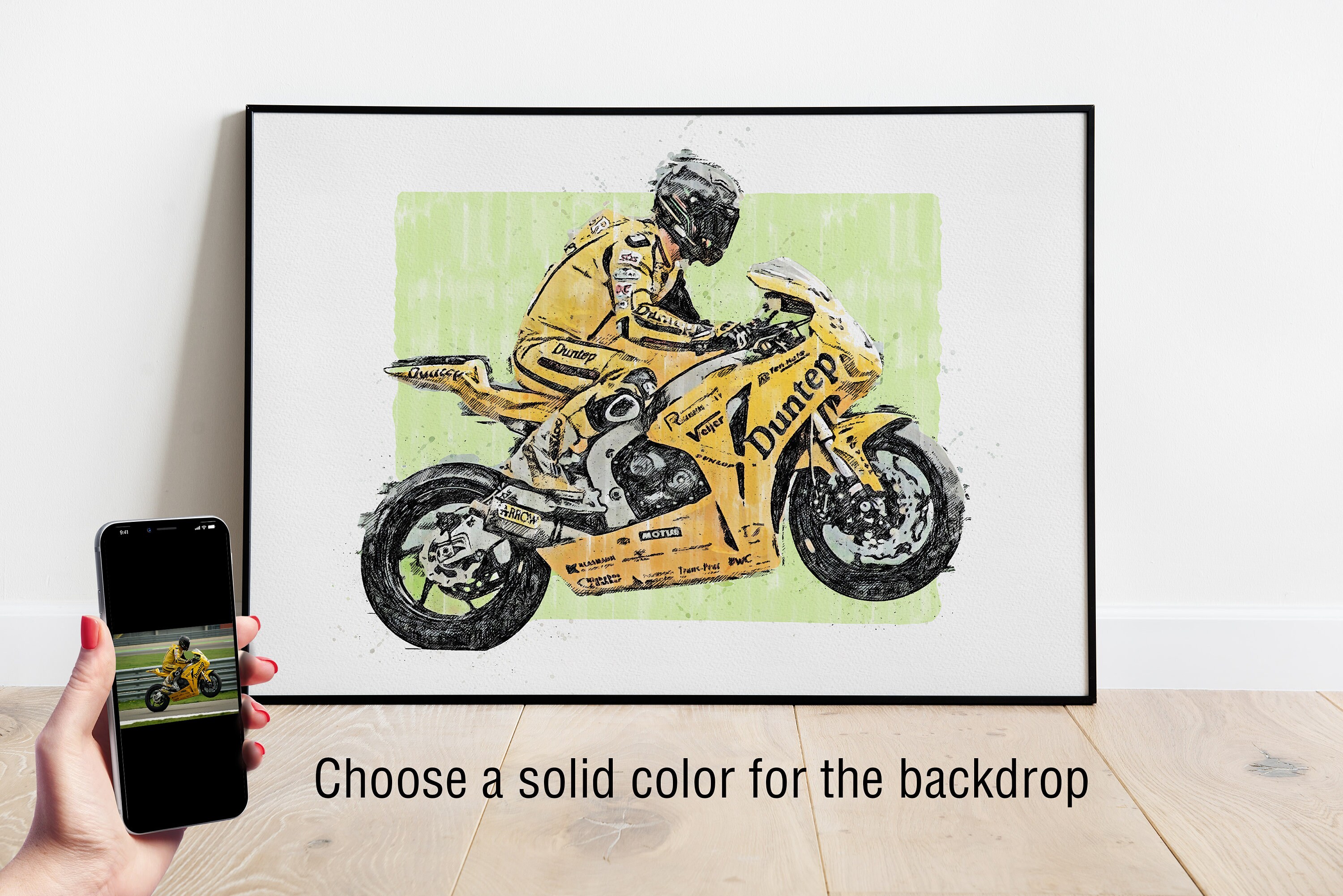 Custom Motorcycle Sketch Digital Painting From Your Photo - Etsy