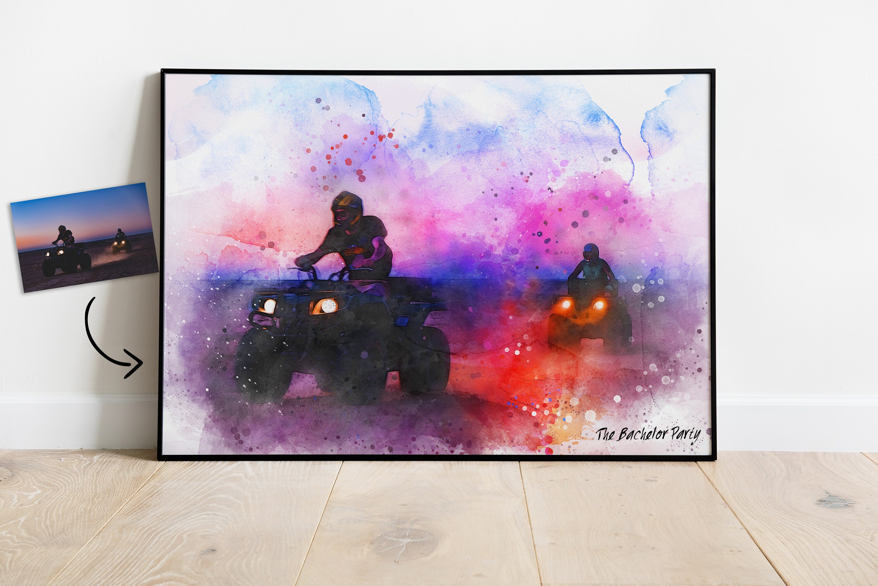 Custom ATV Watercolor Digital Painting Poster From Your Photo - Etsy
