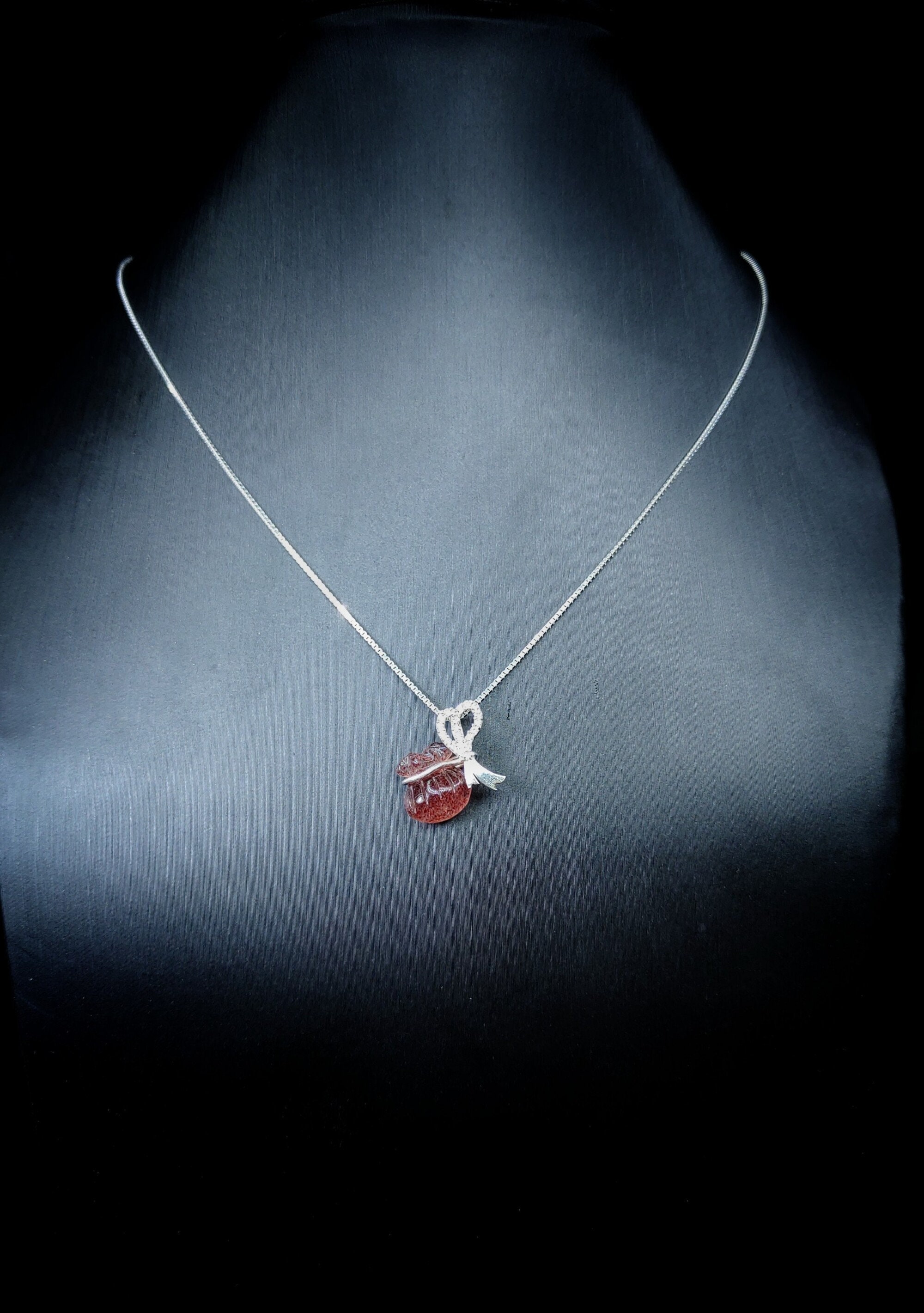 Pink Ruby Necklace Silver Ruby Pendant Necklace Ruby | Etsy