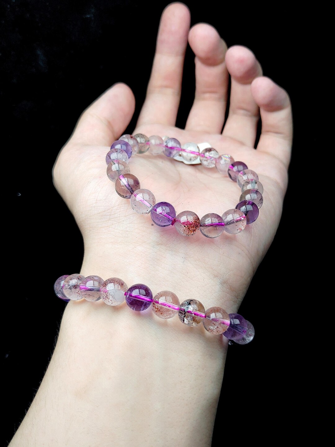 7mm 8mm 9mm 10mm Super Seven Beaded Bracelet, Real Super 7 Bracelet ...