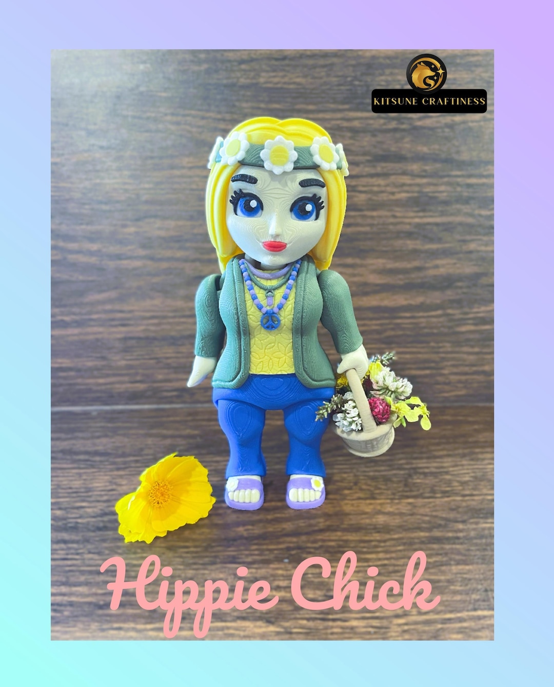 Hippie Chick Flexi STL File - Etsy