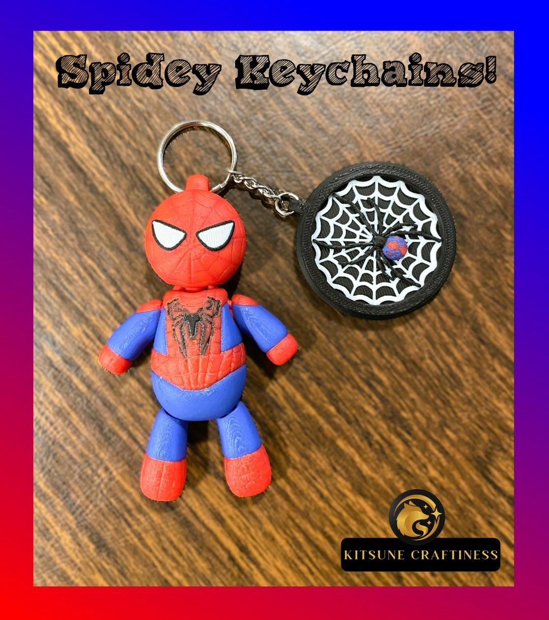Spidey and Web Keychains STL File - Etsy