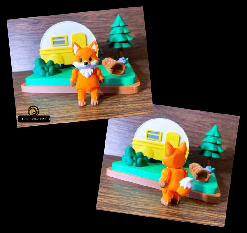 Fox Camping Diorama Set STL File - Etsy