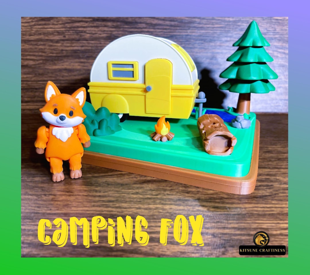 Fox Camping Diorama Set STL File - Etsy