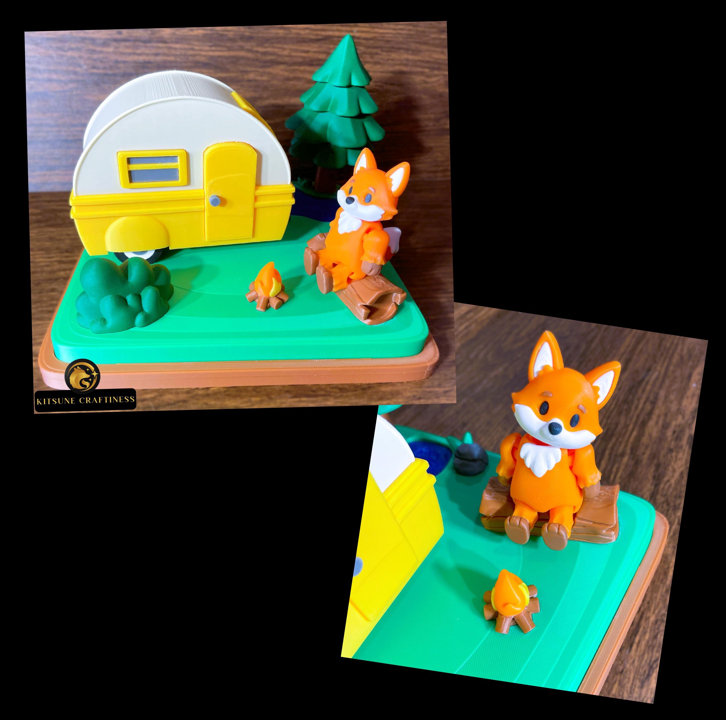 Fox Camping Diorama Set STL File - Etsy