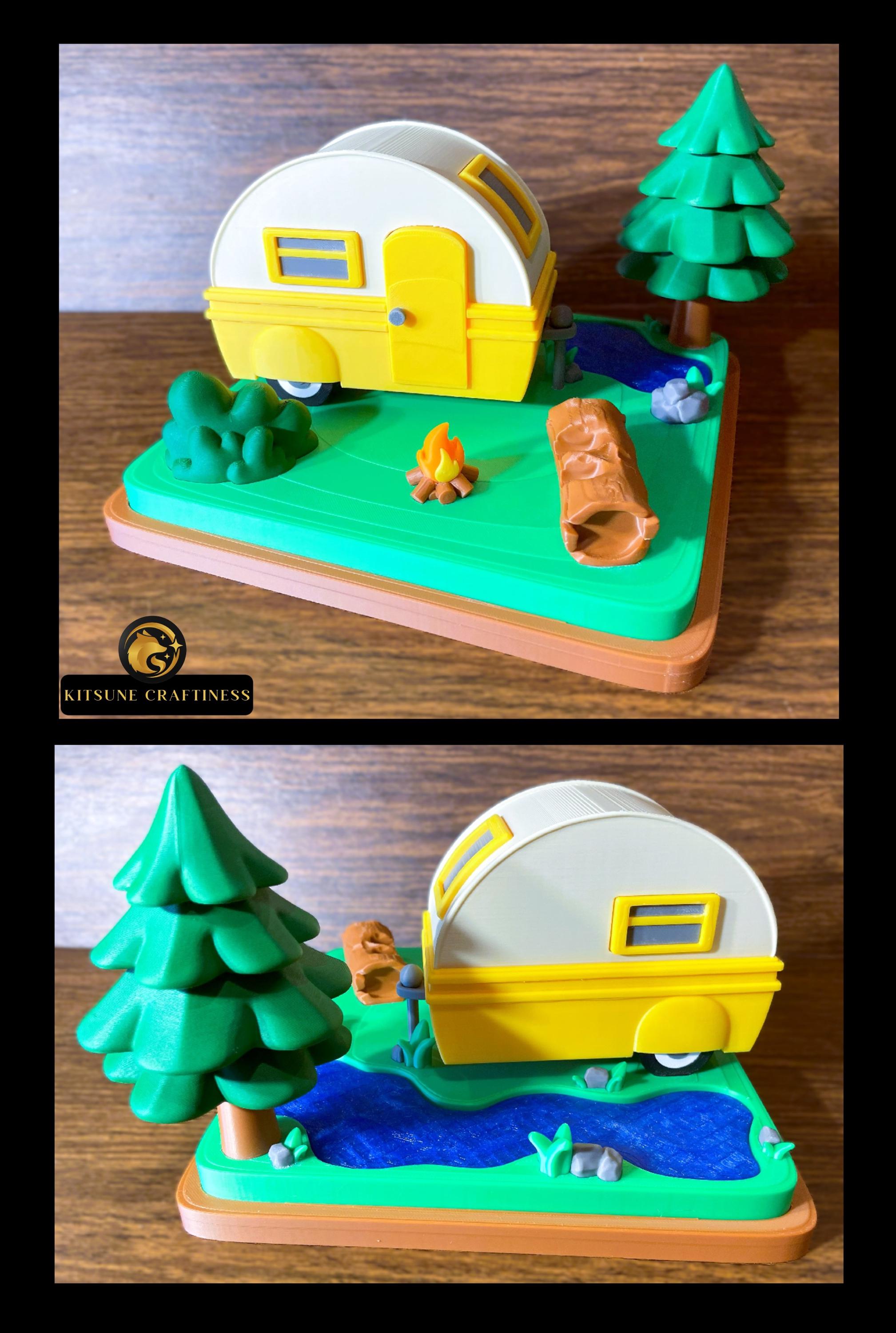 Fox Camping Diorama Set STL File - Etsy