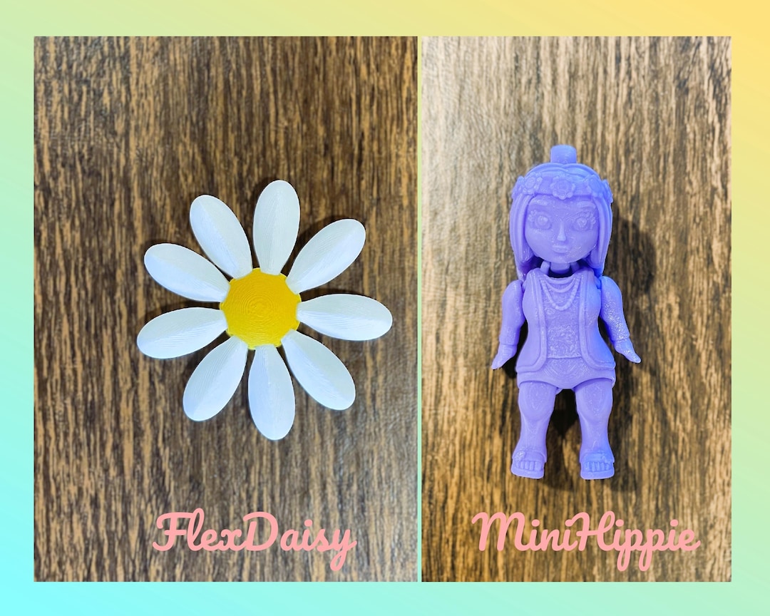 Hippie Keychain and Flexi Daisy STL File - Etsy