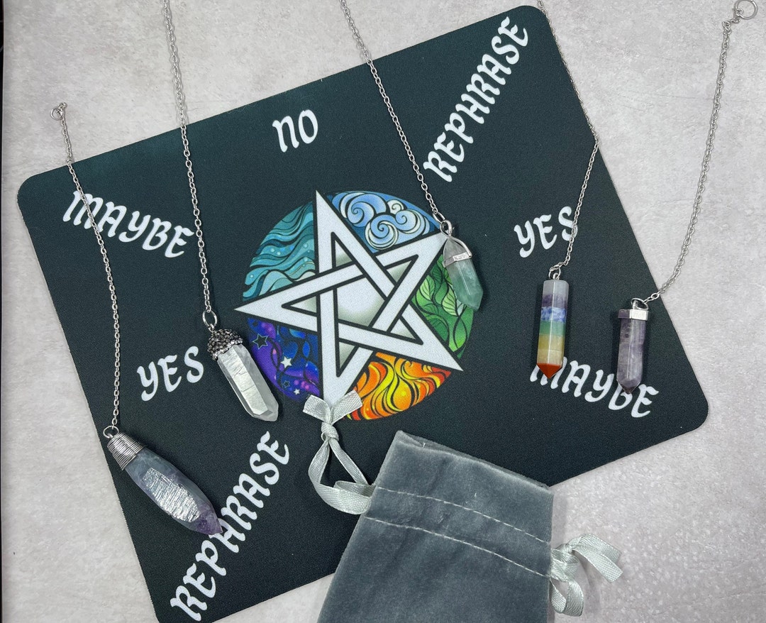 Pendulum Kit Pentagram Pendulum Mat Choice of Pendulum Pendulum Bag - Etsy