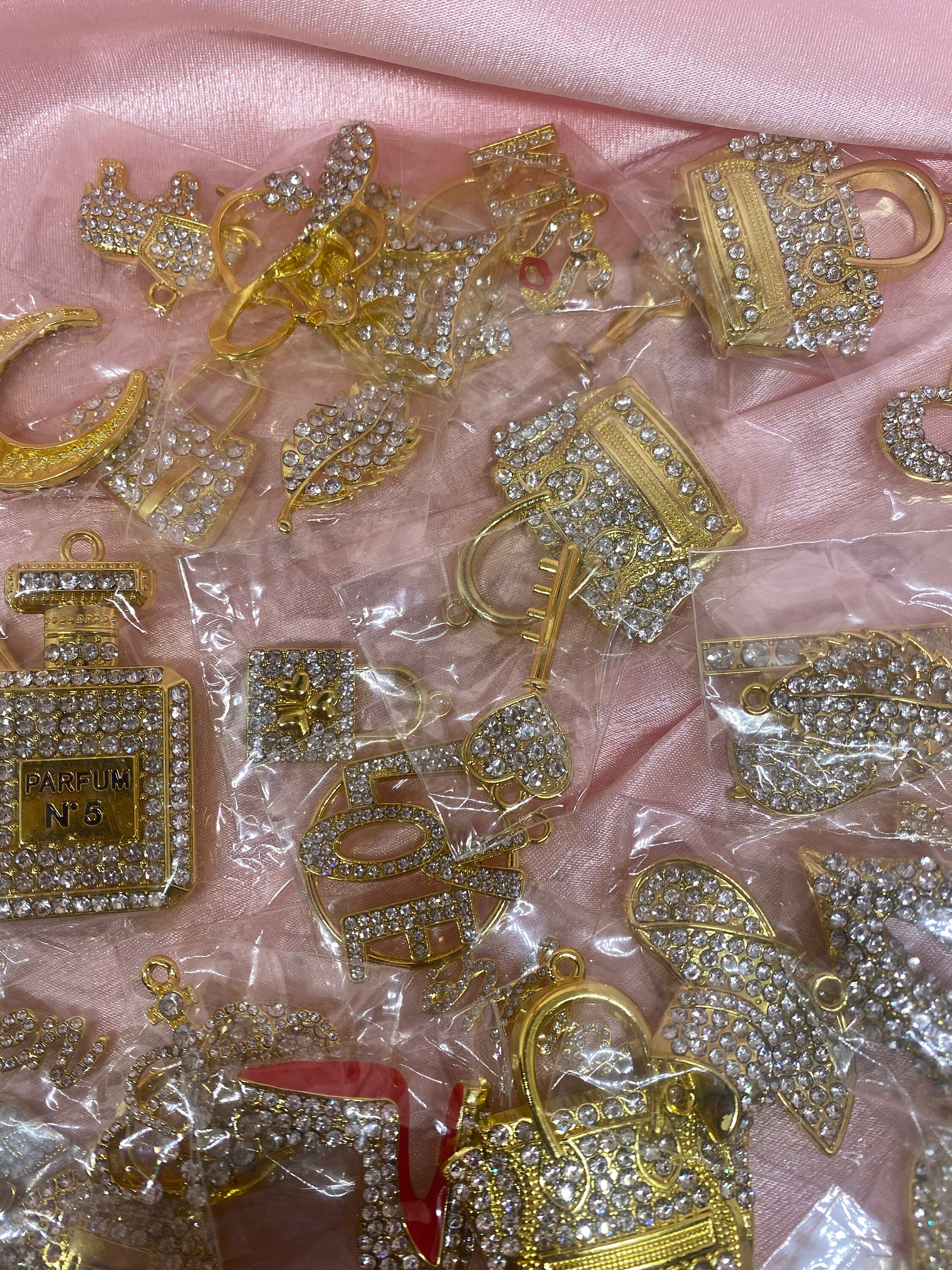 Gold Rhinestone Charms Bling Charms for Bangle Making or Phone Cases - Etsy