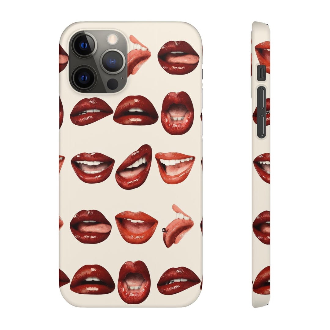 Lip Print Snap Cases - Fun Lip Gloss Case, Cute Phone Accessory, Gifts for Her, Trendy Style ...