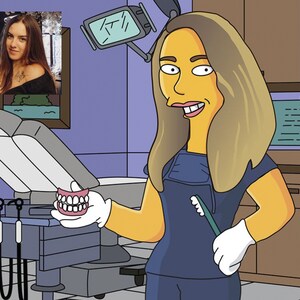 Simpsons Dentist Dentist Portrait Graduation Gift Gift for - Etsy