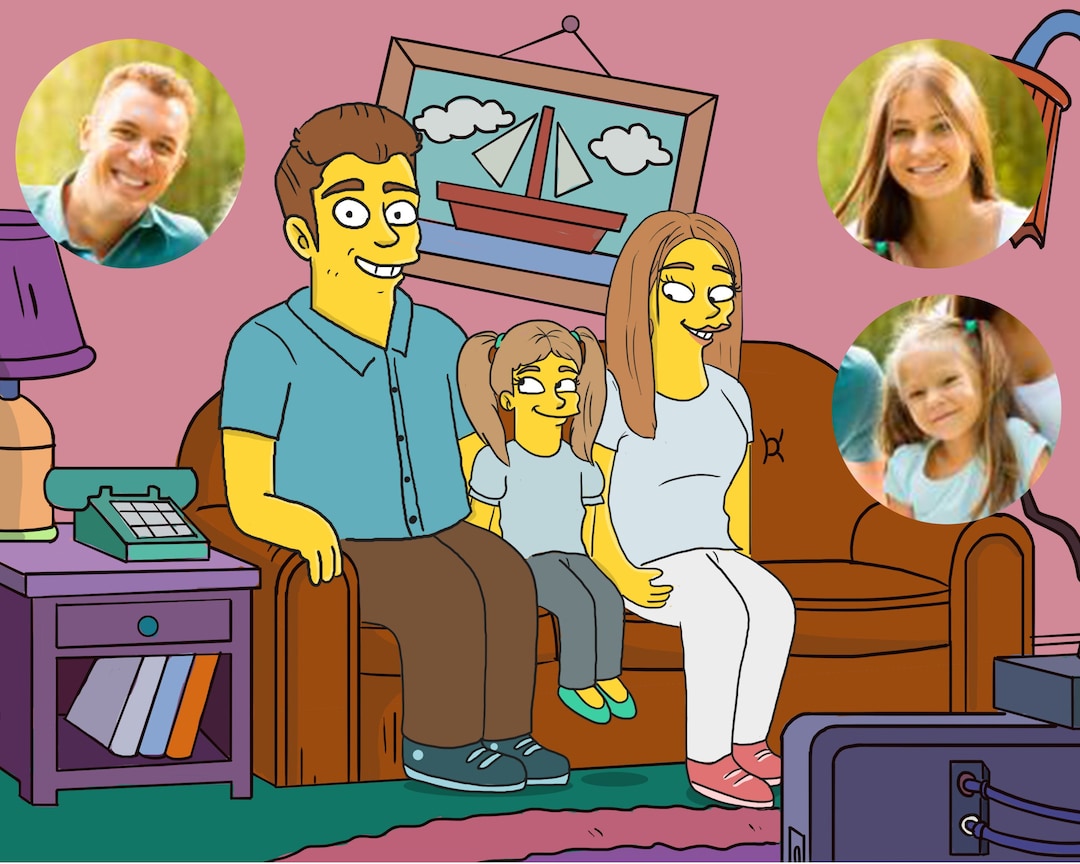 Simpsons Karikatur das Simpson Portrait Geschenk Cartoon - Etsy.de
