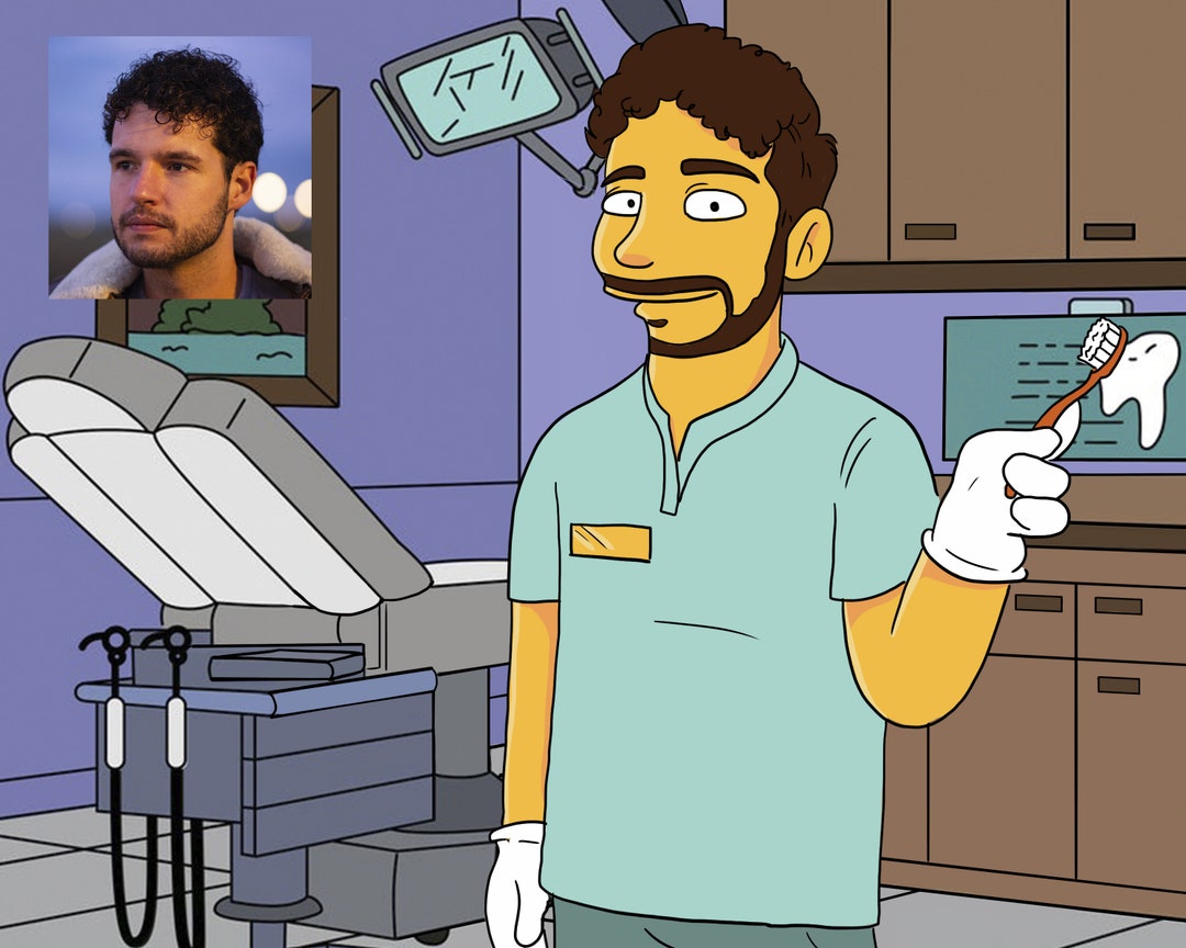 Simpsons Dentist Dentist Portrait Graduation Gift Gift for - Etsy