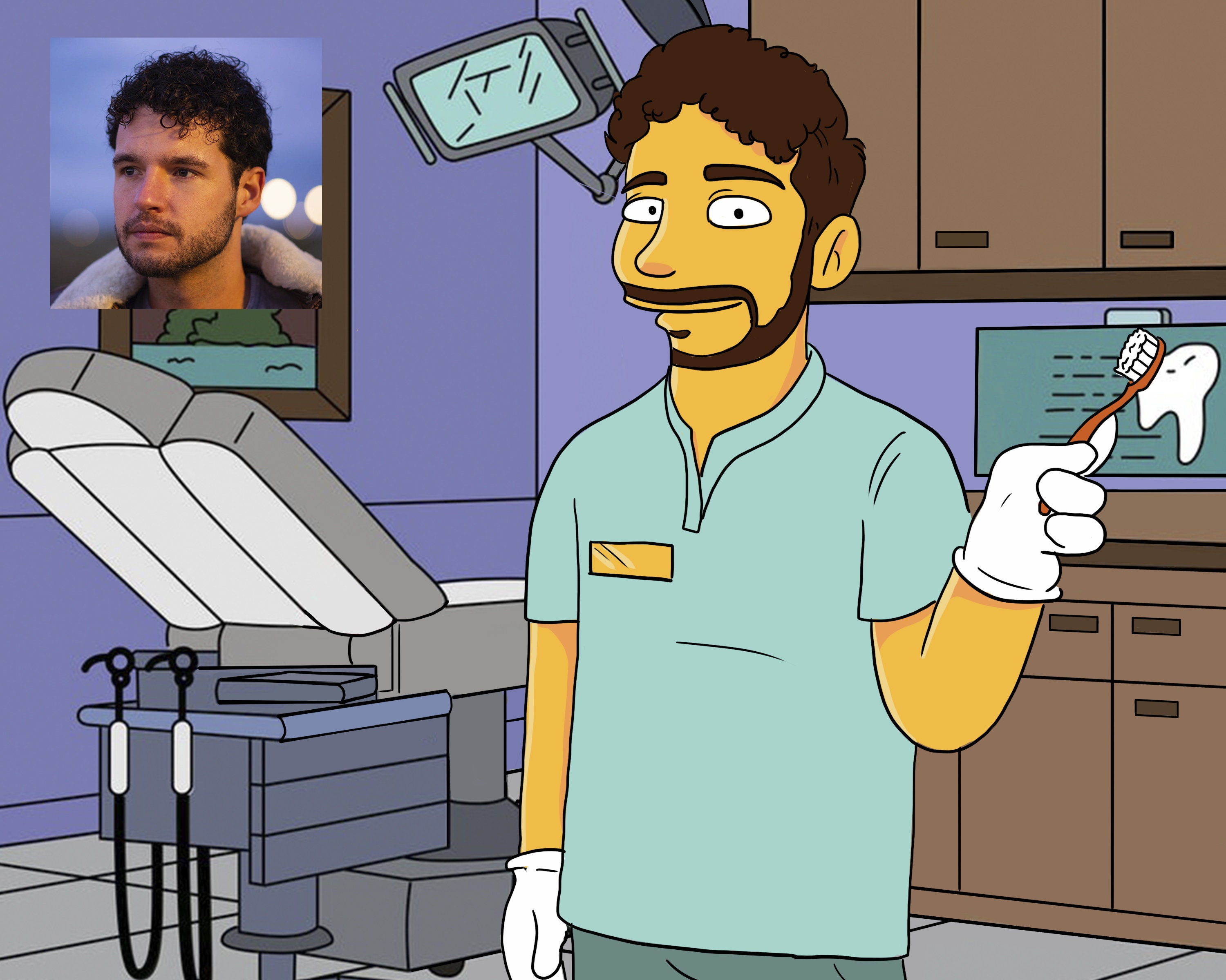 Simpsons Zahnarzt Zahnarzt Portrait Abschluss Geschenk - Etsy.de