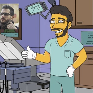 Simpsons Dentist Dentist Portrait Graduation Gift Gift for - Etsy