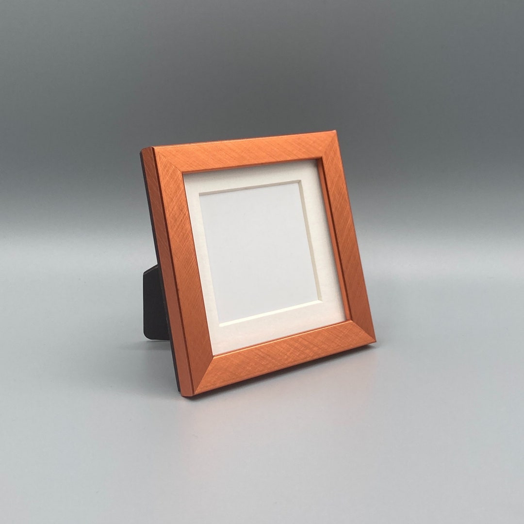 Imperfect Metallic Orange Photo Frame: 3x3 Square Tabletop Display - Etsy