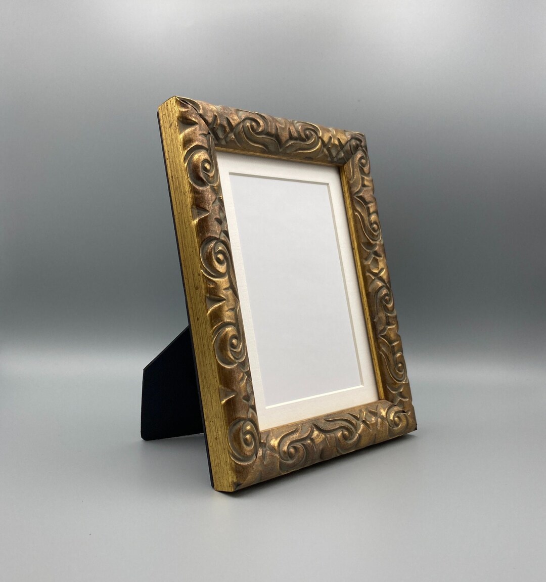 Gold Picture Frame 5 X 7 Photo Frame 4 X 6 With Mat Ornate Traditional ...