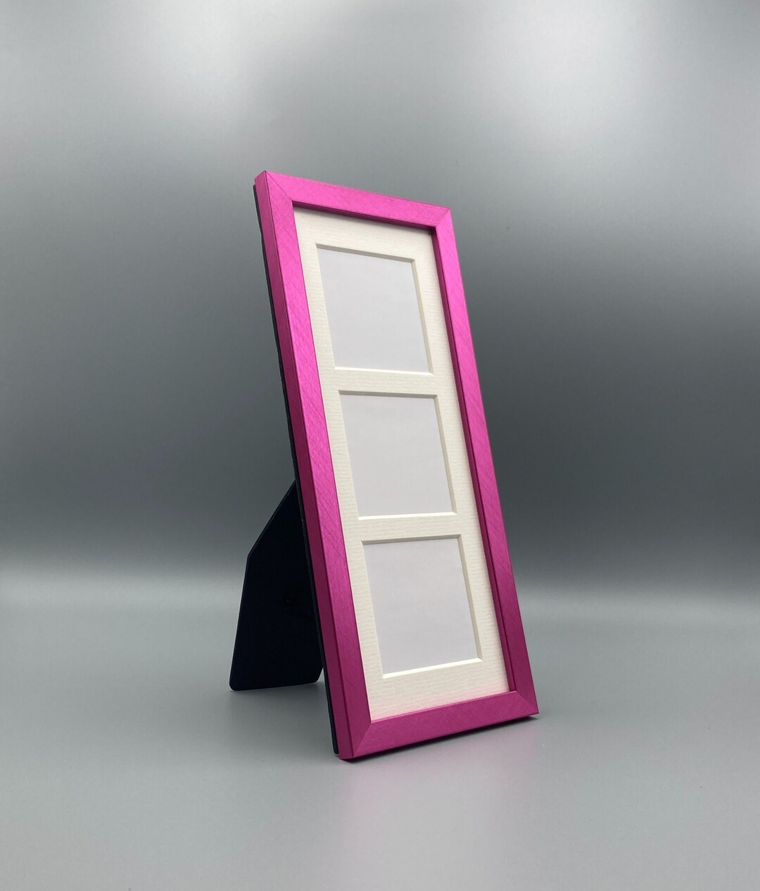 Pink Picture Frame • 3.5x9 Photo Frame • Three 2x2 Square Mat Openings ...