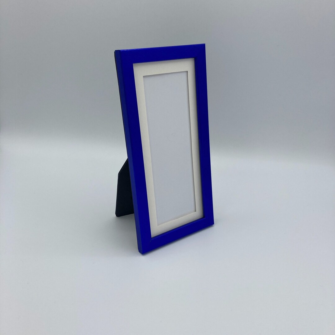 Blue Picture Frame • 3x7 Photo Frame • 2x6” Mat Opening • Photo Booth ...
