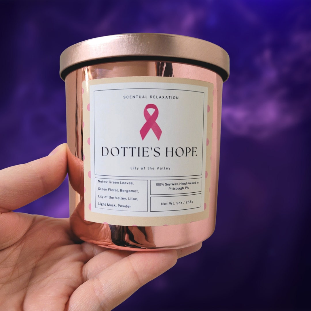 Dottie's Hope - Breast Cancer Candle - 9oz Floral Scented Soy Wax ...